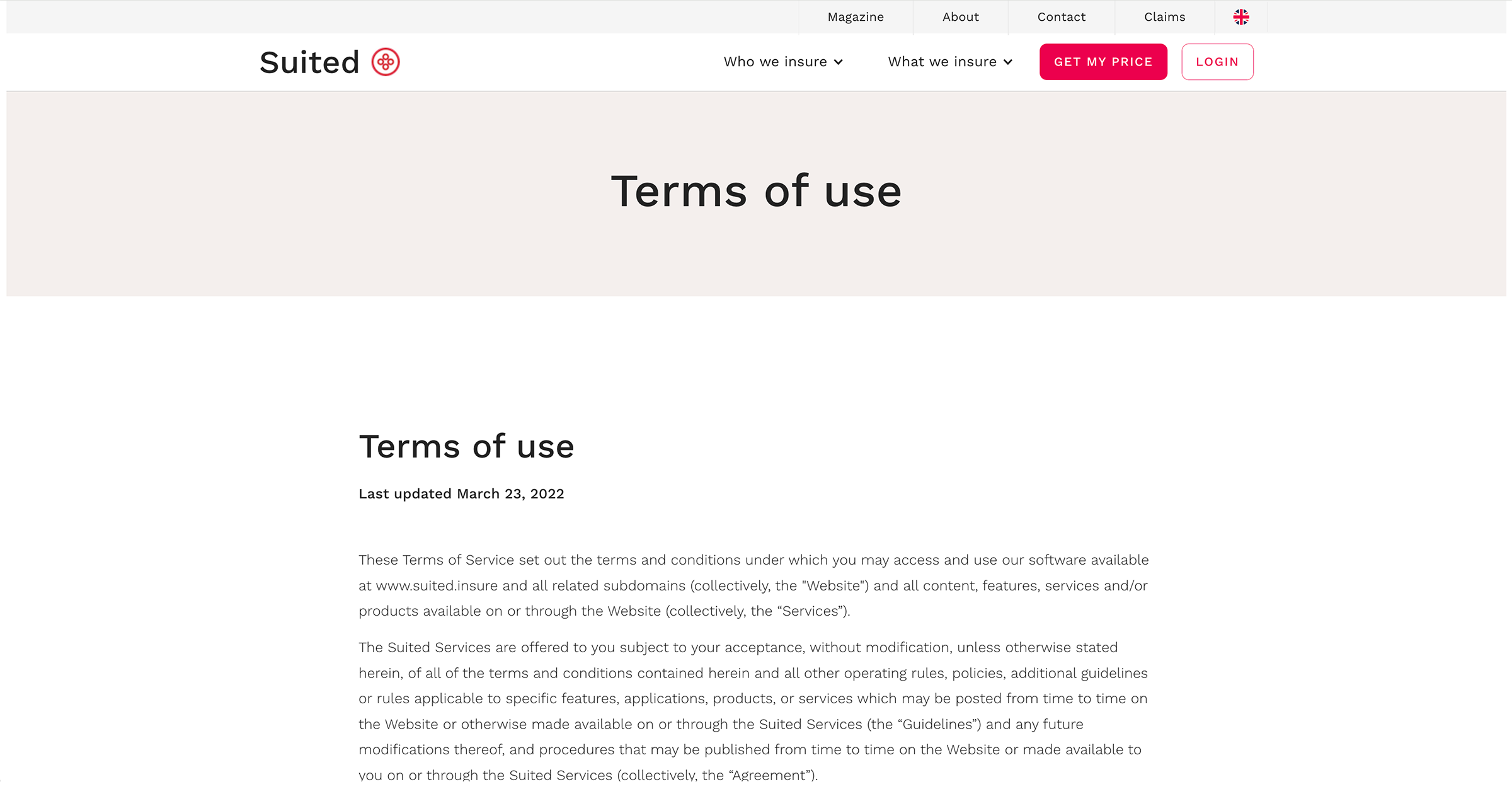 Terms of Use | Suited
