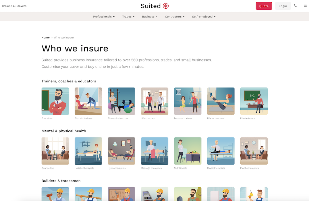 Who we insure | Suited